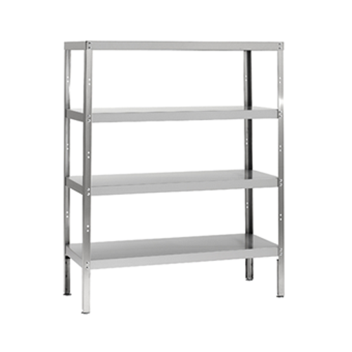 Anaquel y rack, mobiliario útil para la cocina, en las áreas de almacén,